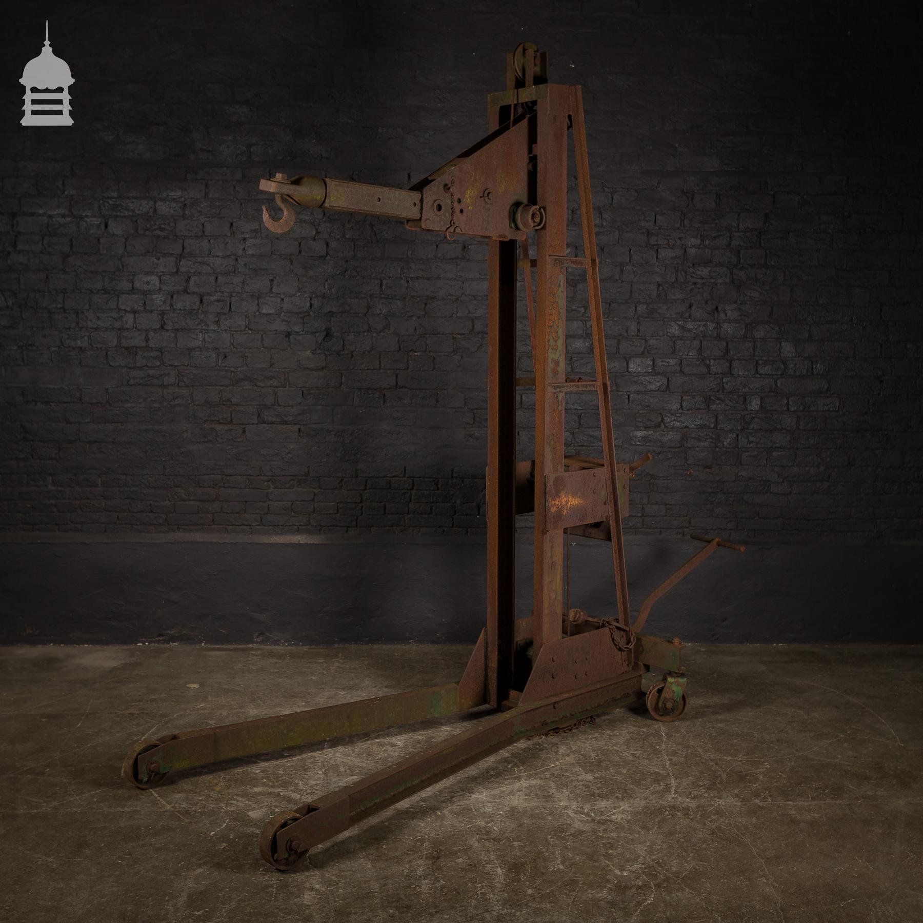 Early 20th C Industrial Hoist Engine Crane by 'Mann Egerton & Co' of ...