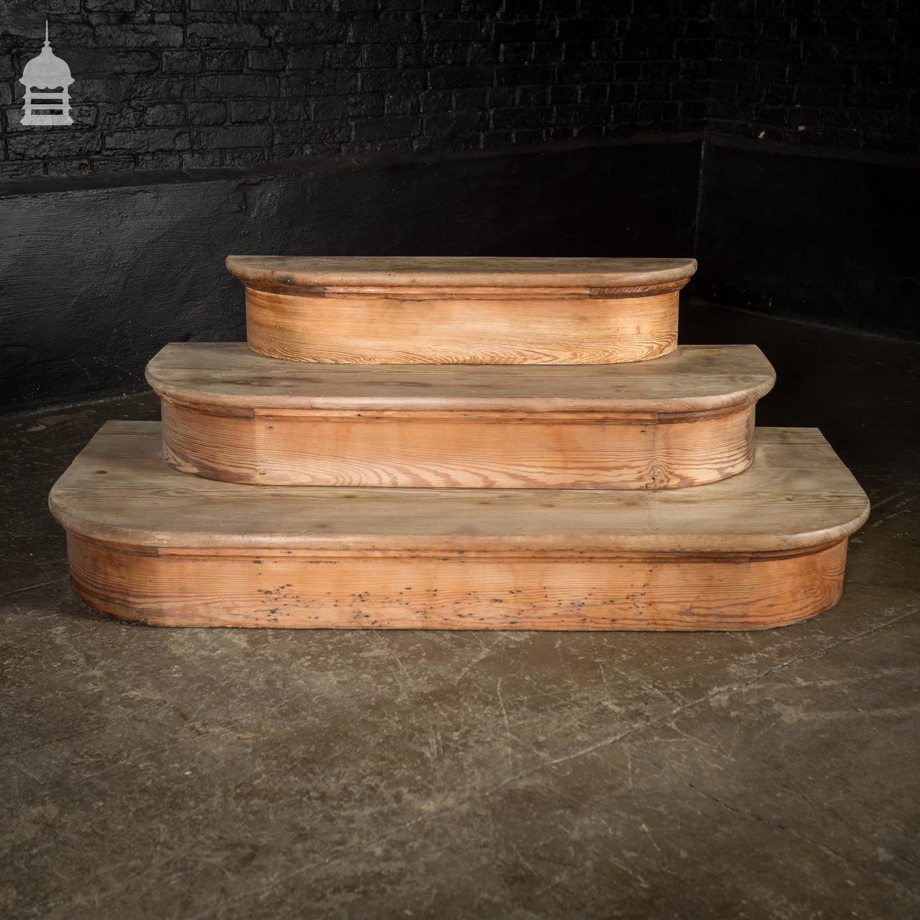 19th C Pitch Pine Steps Stairs Display Stand | Norfolk Reclamation