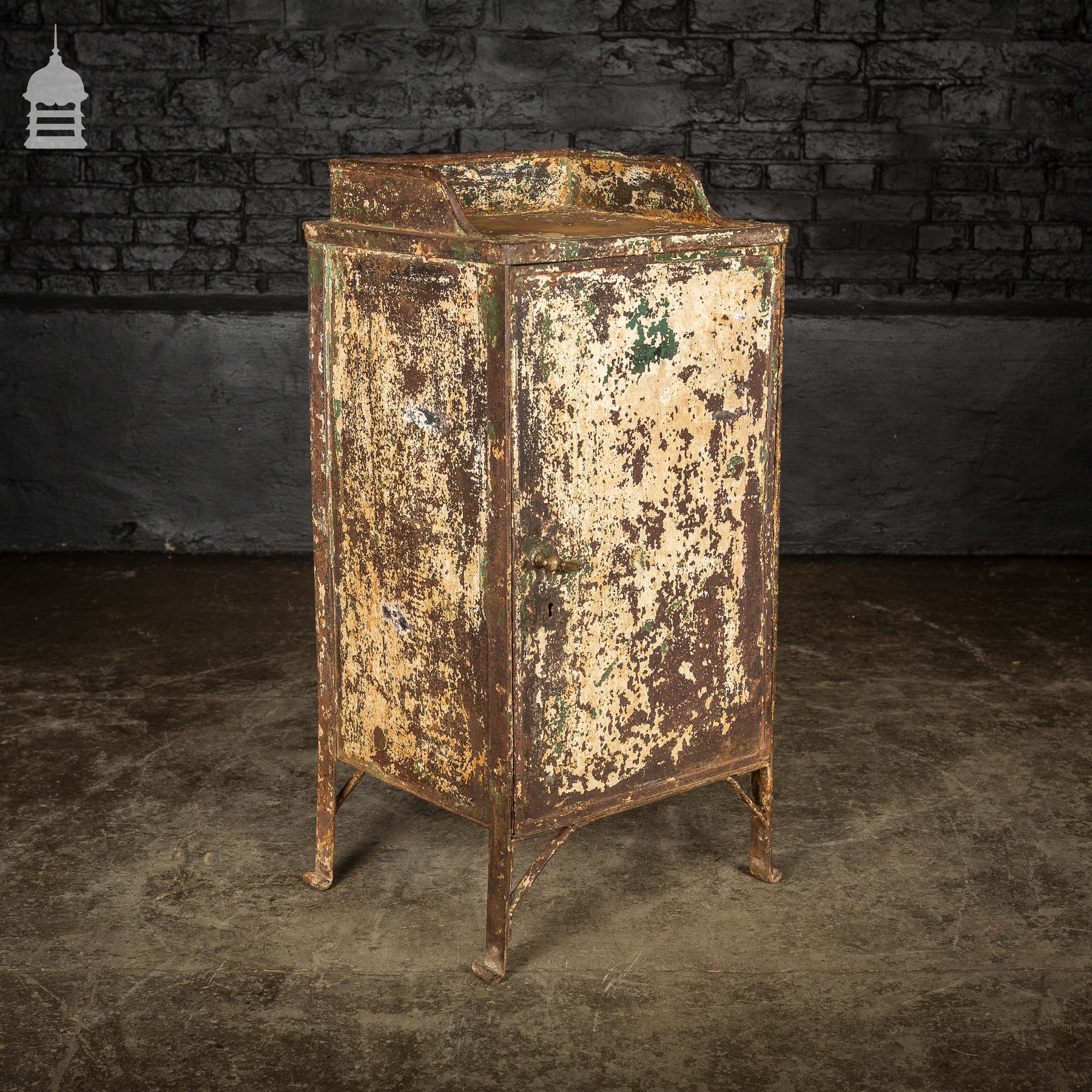 Victorian Industrial Cast Iron Cupboard with Distressed Paint | Norfolk ...