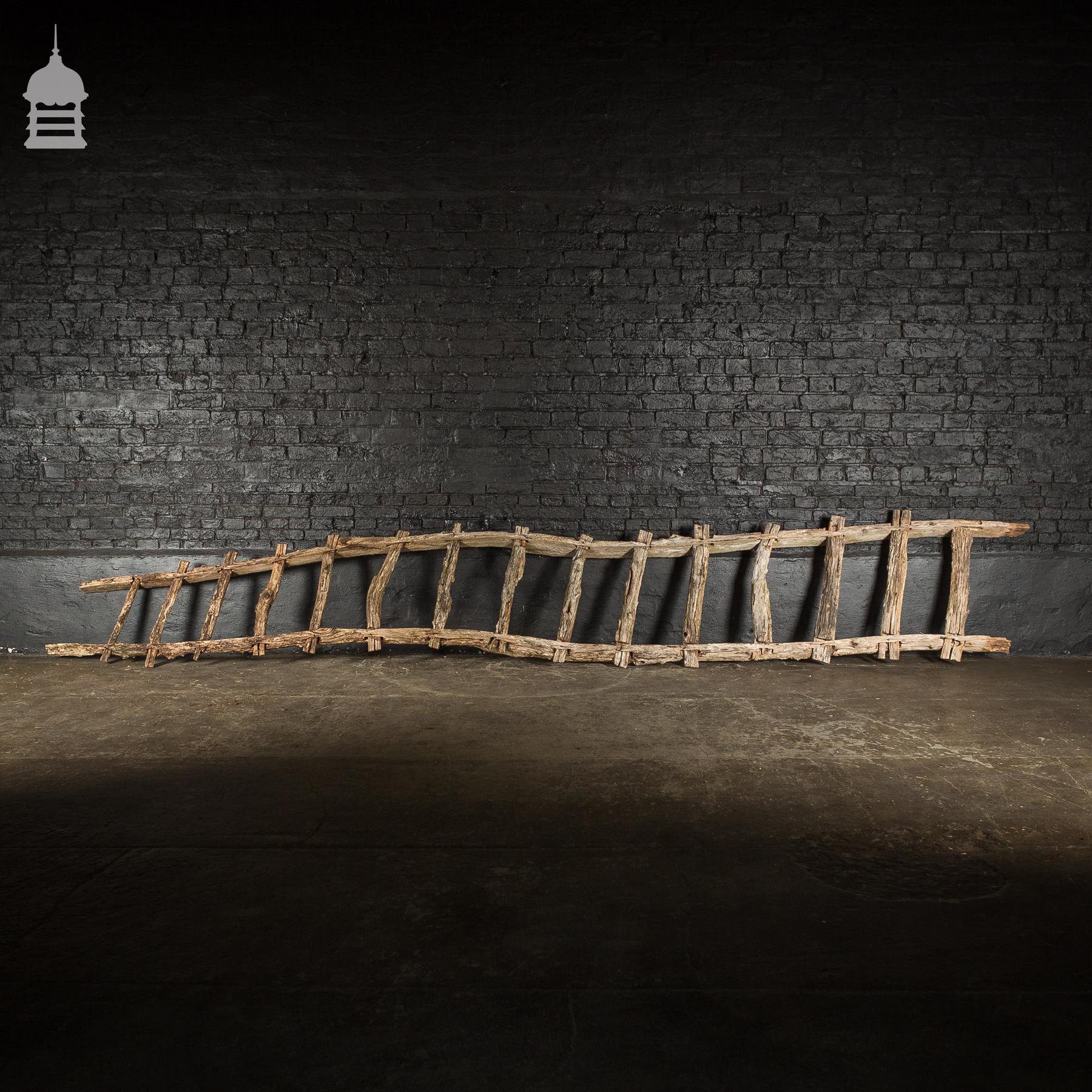 An Early Example of A Rustic Bygone Primitive Oak Barn Ladder (Display ...