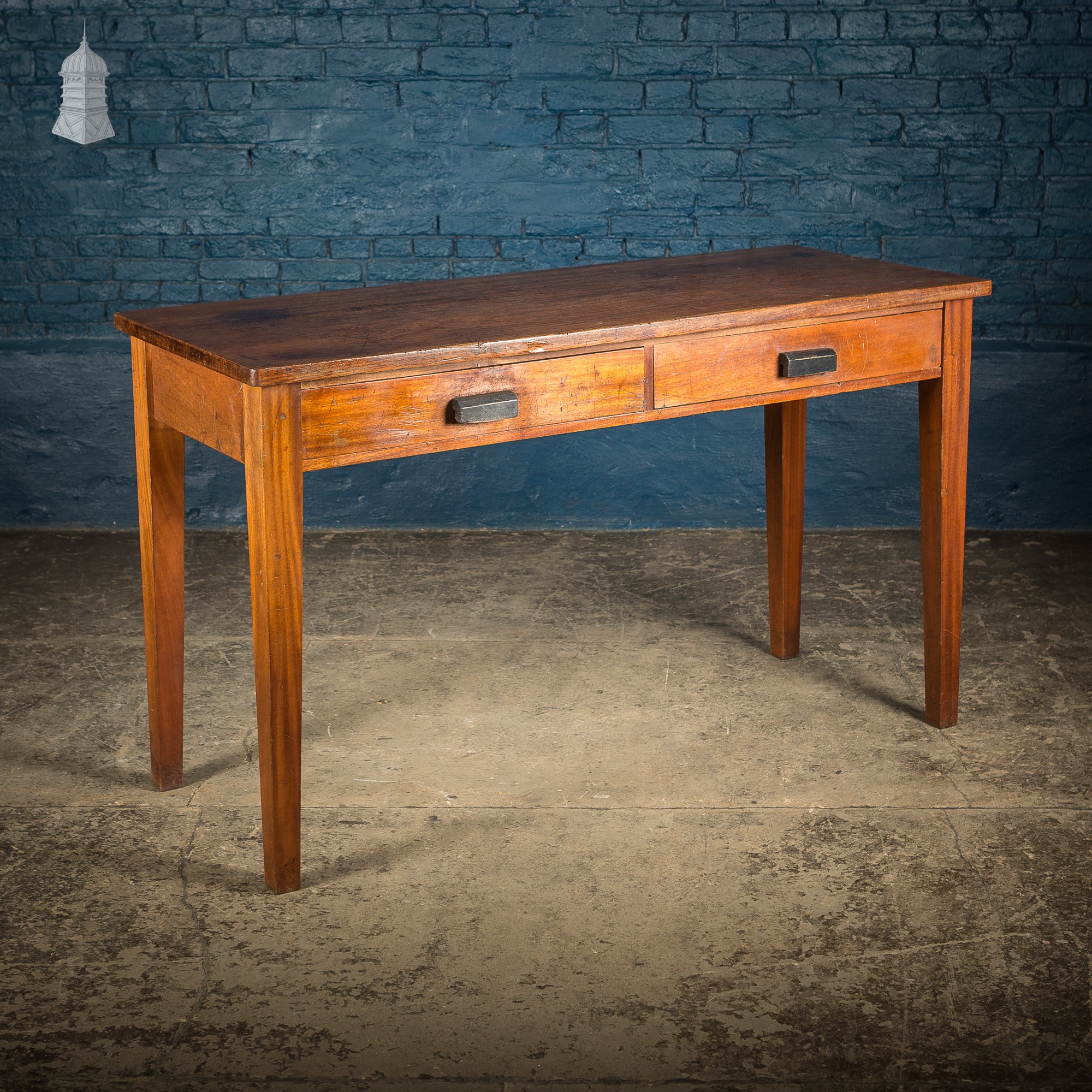 Mid Century Iroko School Science Lab Table with 2 Drawers 5 Feet Long ...