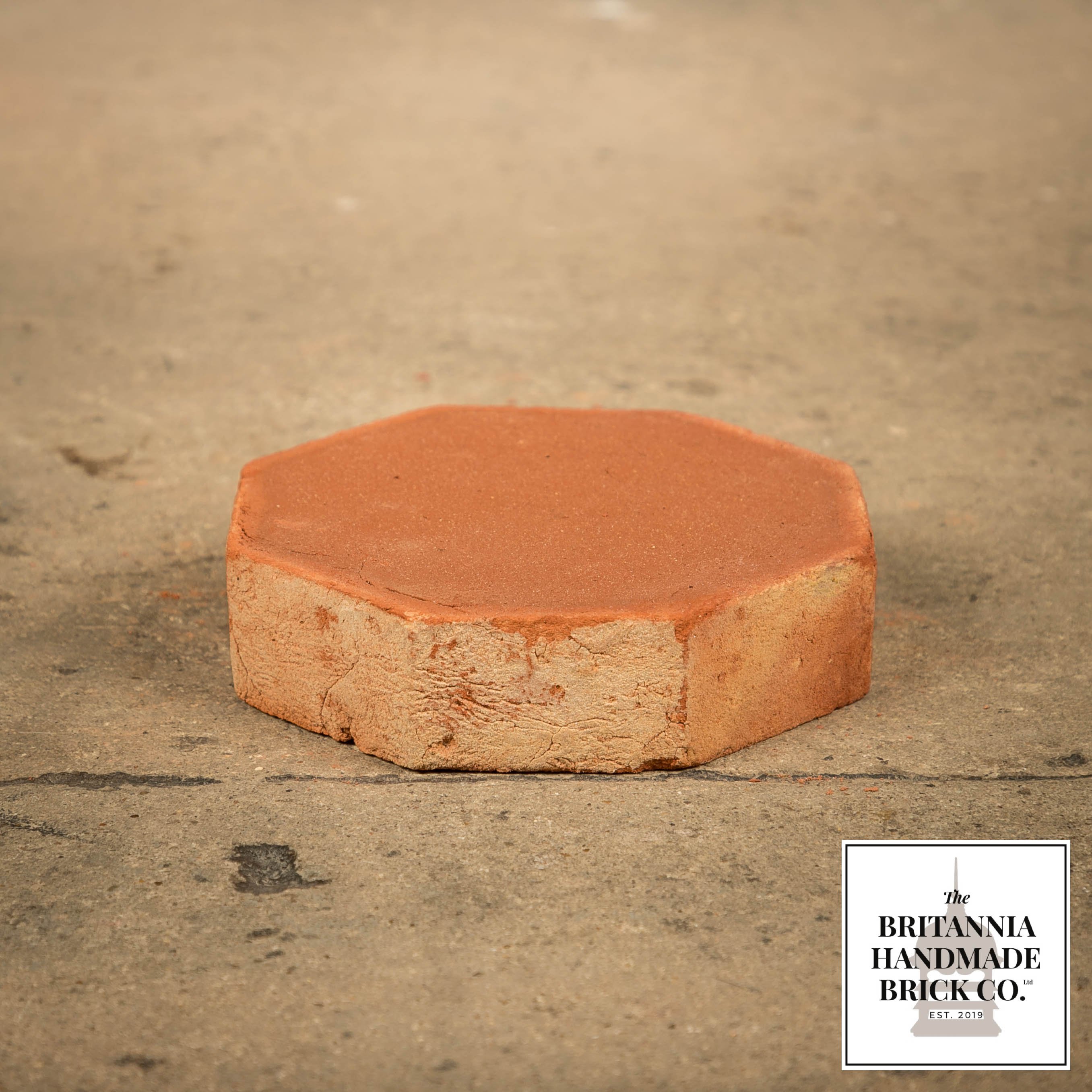 Octagonal Red Floor Brick, Handmade 6” | Norfolk Reclamation