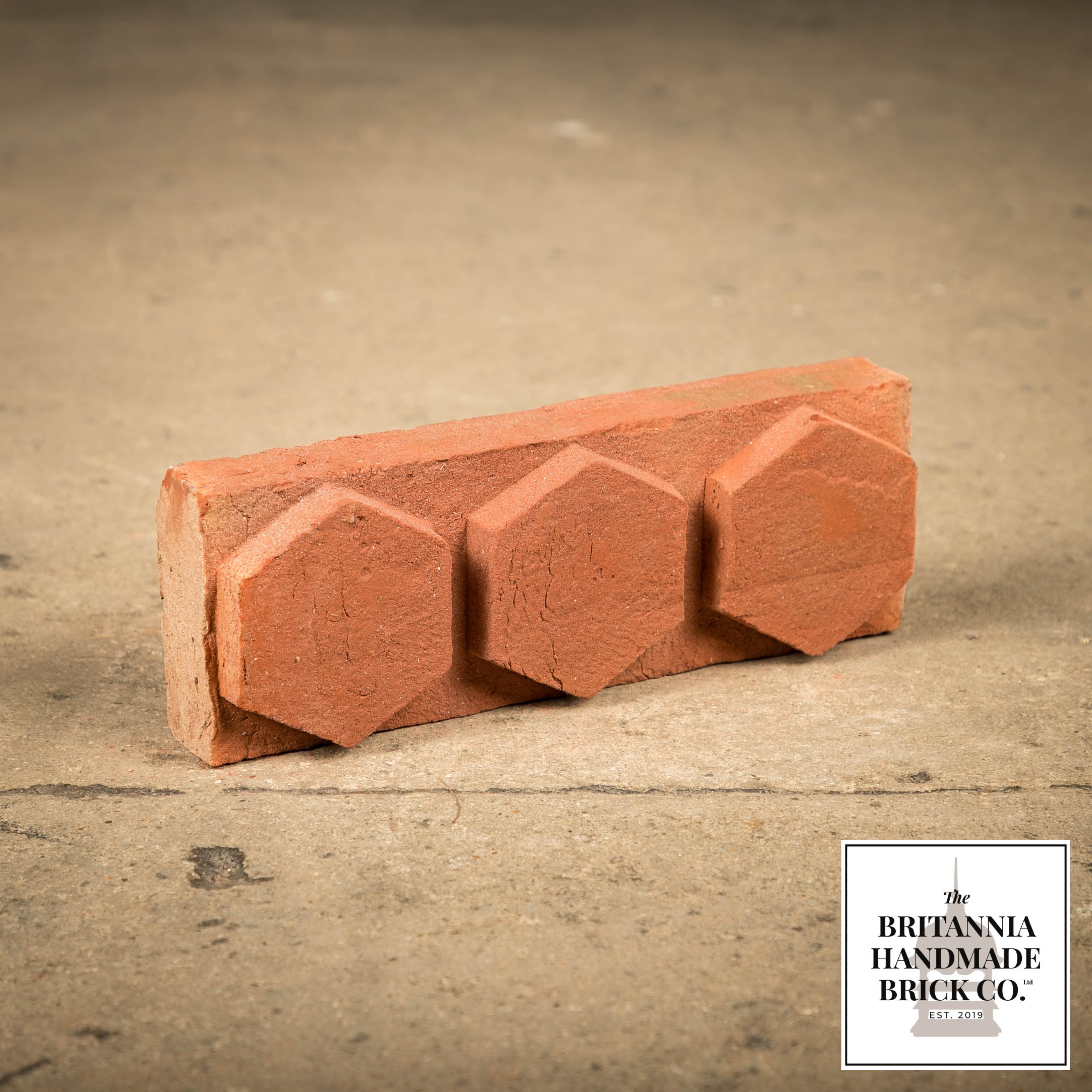Hexagon Border String, Decorative Handmade Red Brick | Norfolk Reclamation