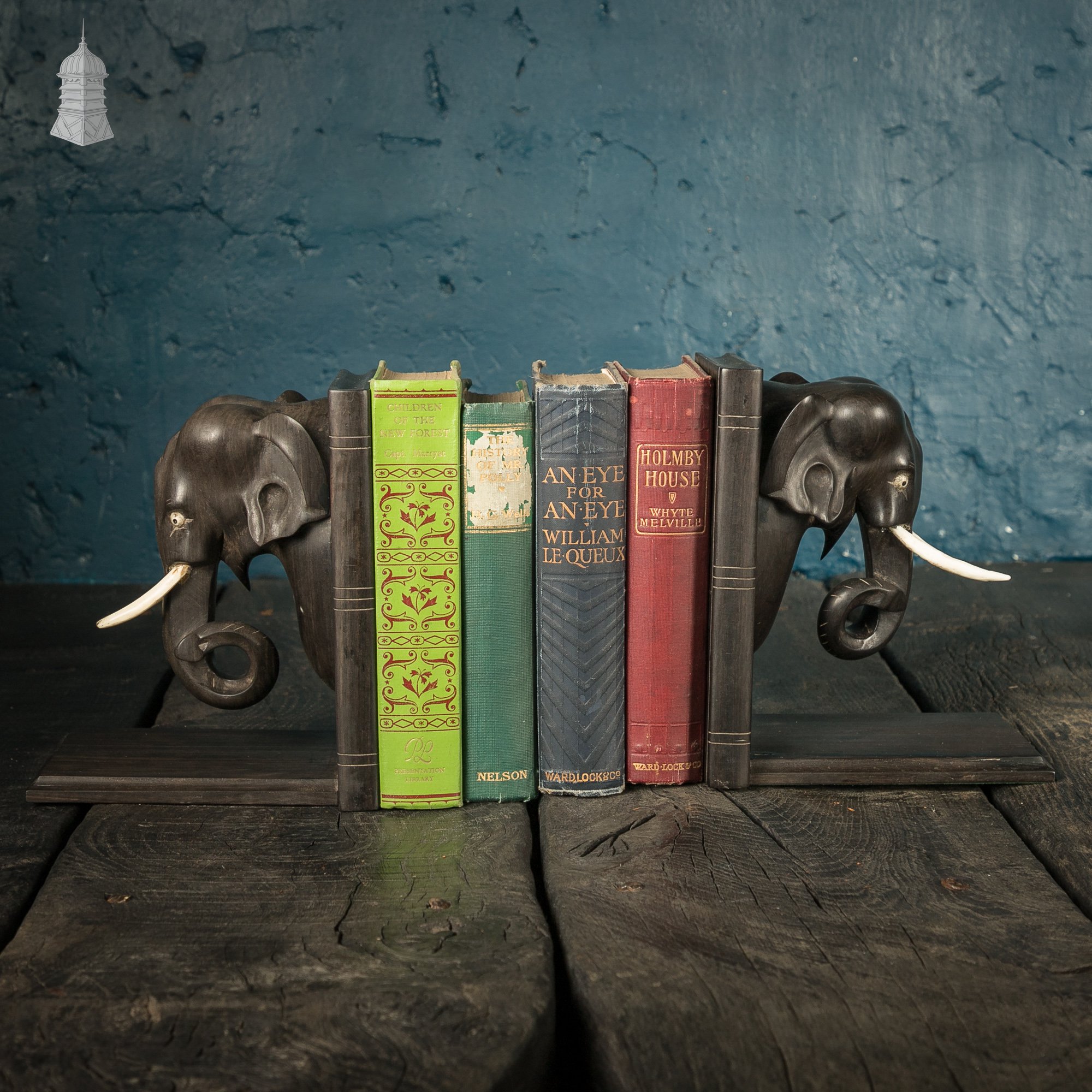 Elephant Head Bookends, Pair | Norfolk Reclamation
