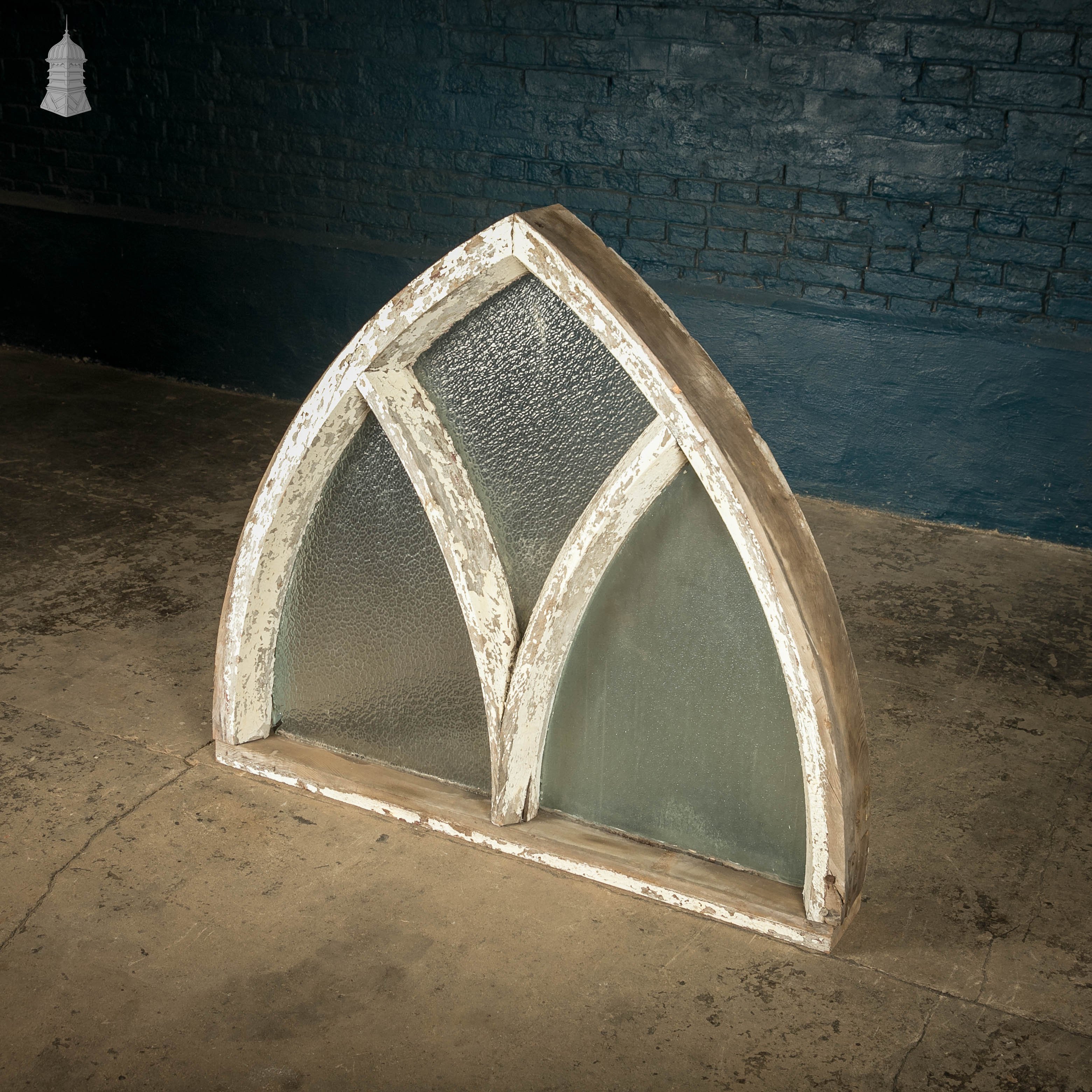Gothic Timber Window, Arch Top with Textured Glass | Norfolk Reclamation