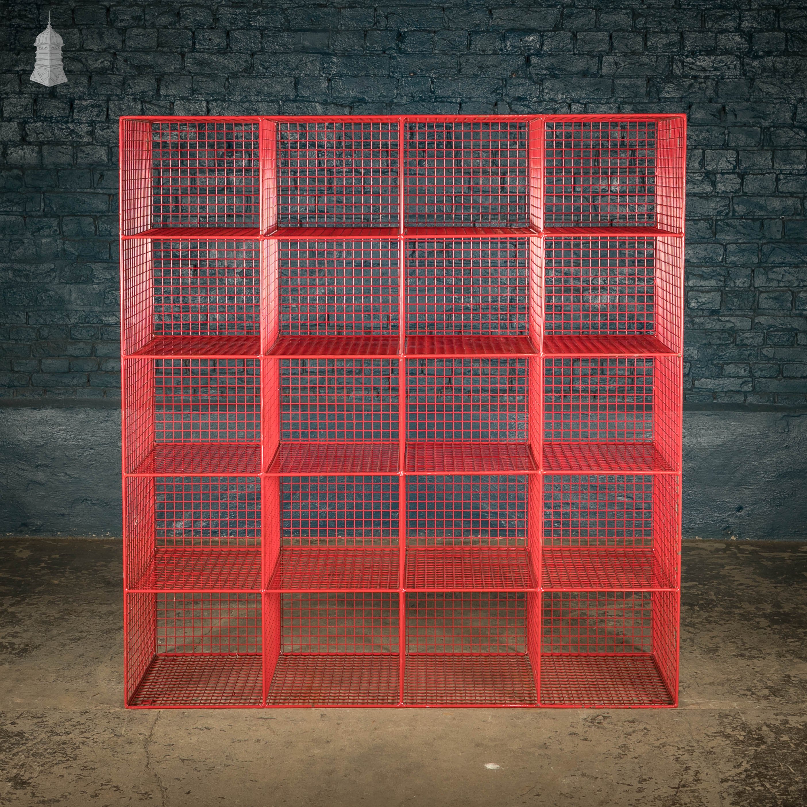 Vintage Pigeonholes, Red Wire Mesh Pigeon Hole Shelving Unit | Norfolk ...