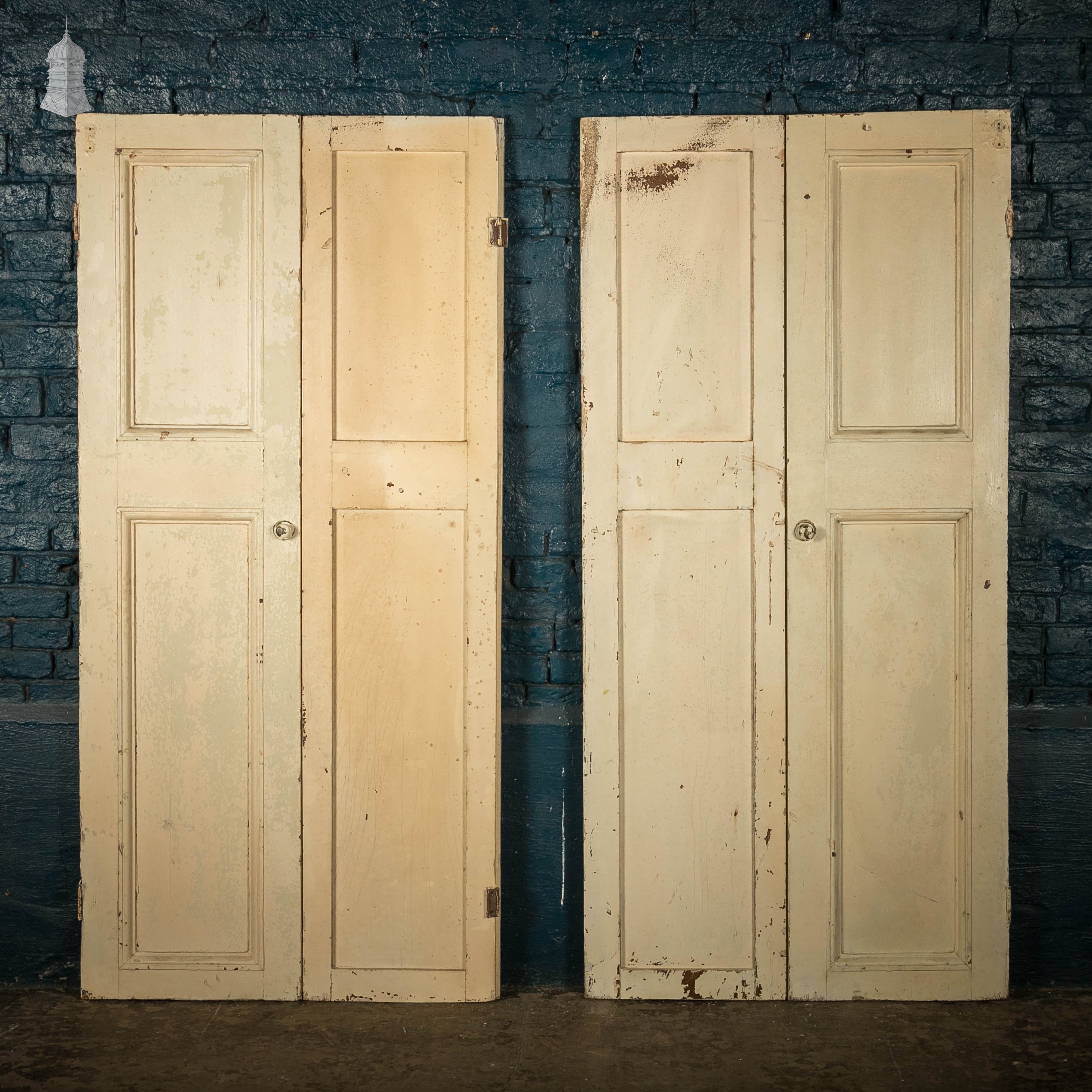 Bi Fold Shutters, Pair of Pine Panelled Shutters, Cream Painted ...