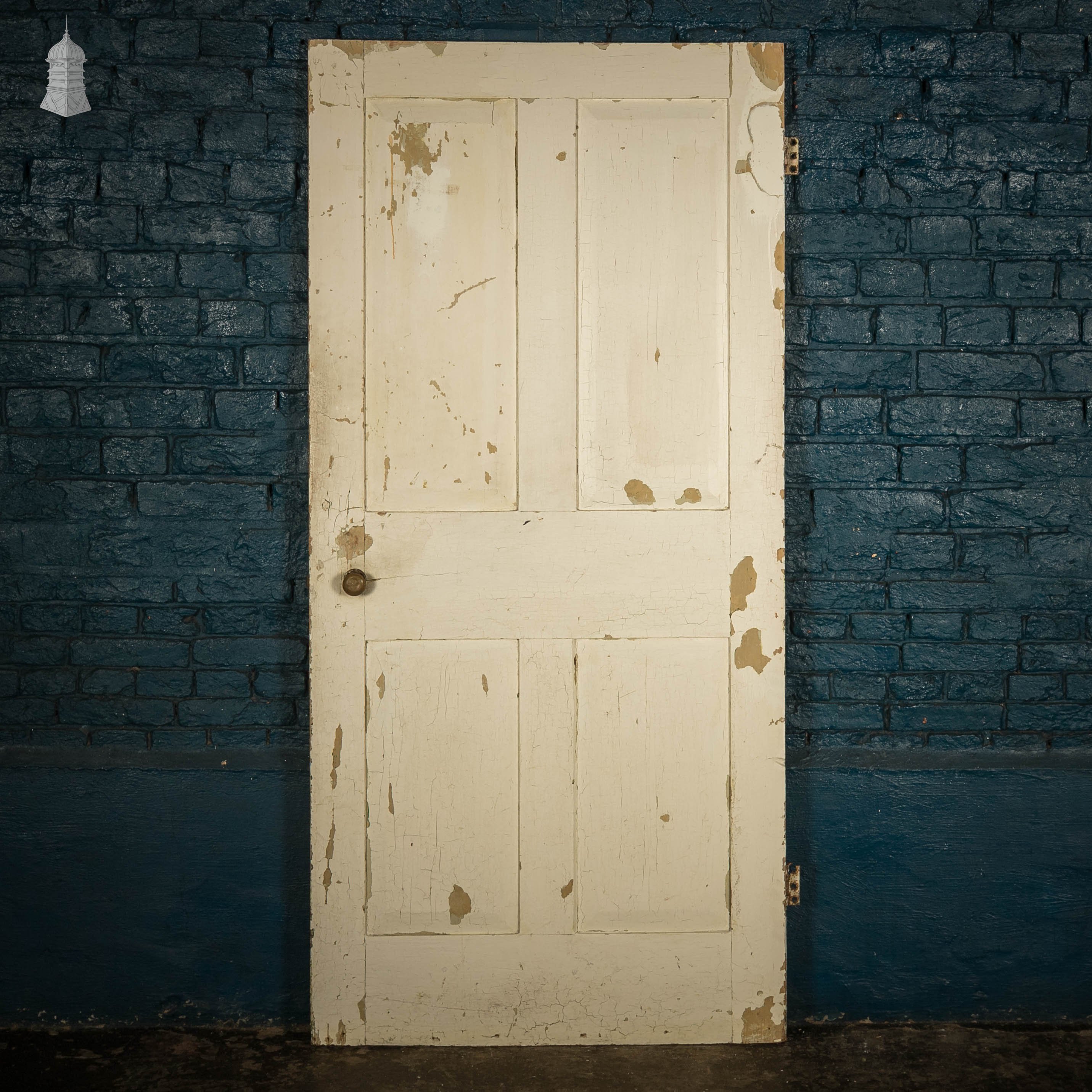 Pine Panelled Door, 4 Raised Panel White Painted | Norfolk Reclamation